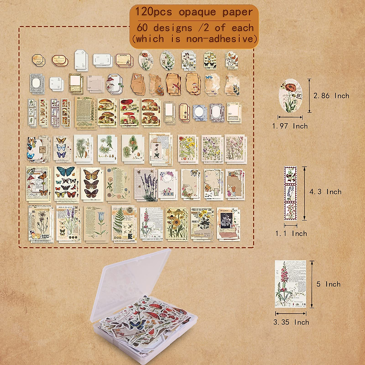 200Pcs Vintage Scrapbook Stickers, Aesthetic Junk Journal Stamping Supplies Kit, Scrapbooking Ephemera Washi Paper for Bullet Journaling Planners Diary Collage