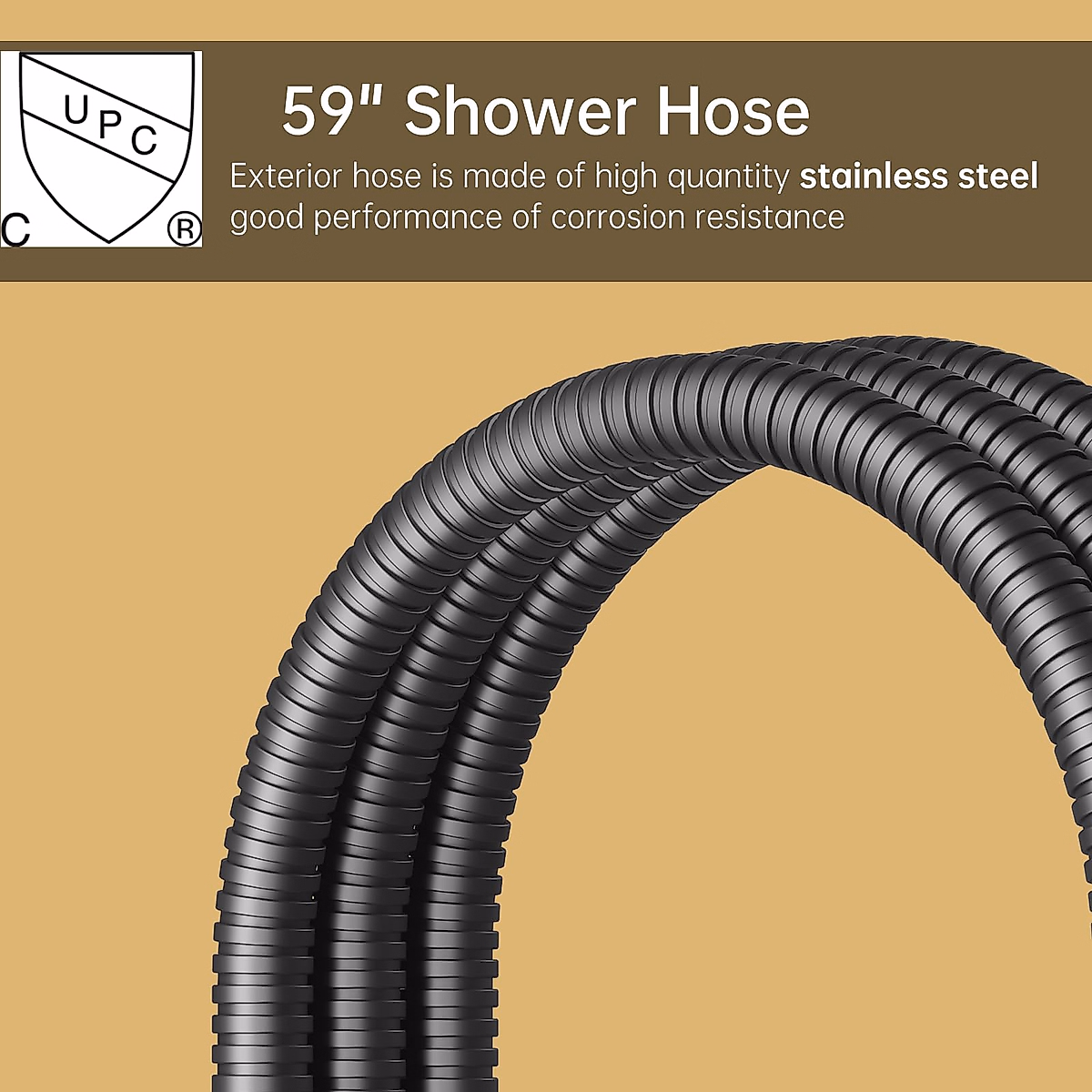 BESy 12 Inch Rain Shower Head, 12" Square Rainfall & High Pressure Stainless Steel Bath Showerhead and Brass 2 In 1 Function Handheld Shower Head Set High Pressure 7 Inch Shower Head Matte Black