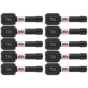 BOSCH ITT201B 10-Pack 1 In. Torx #20 Impact Tough Screwdriving Insert Bits