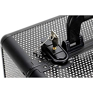 Ver Beauty 2-Tiers Extendable Trays Art Craft Tattoo Makeup Artist Cosmetic Storage Organizer Train Case Tool Box Shoulder Strap Key Lock, Black Krystal