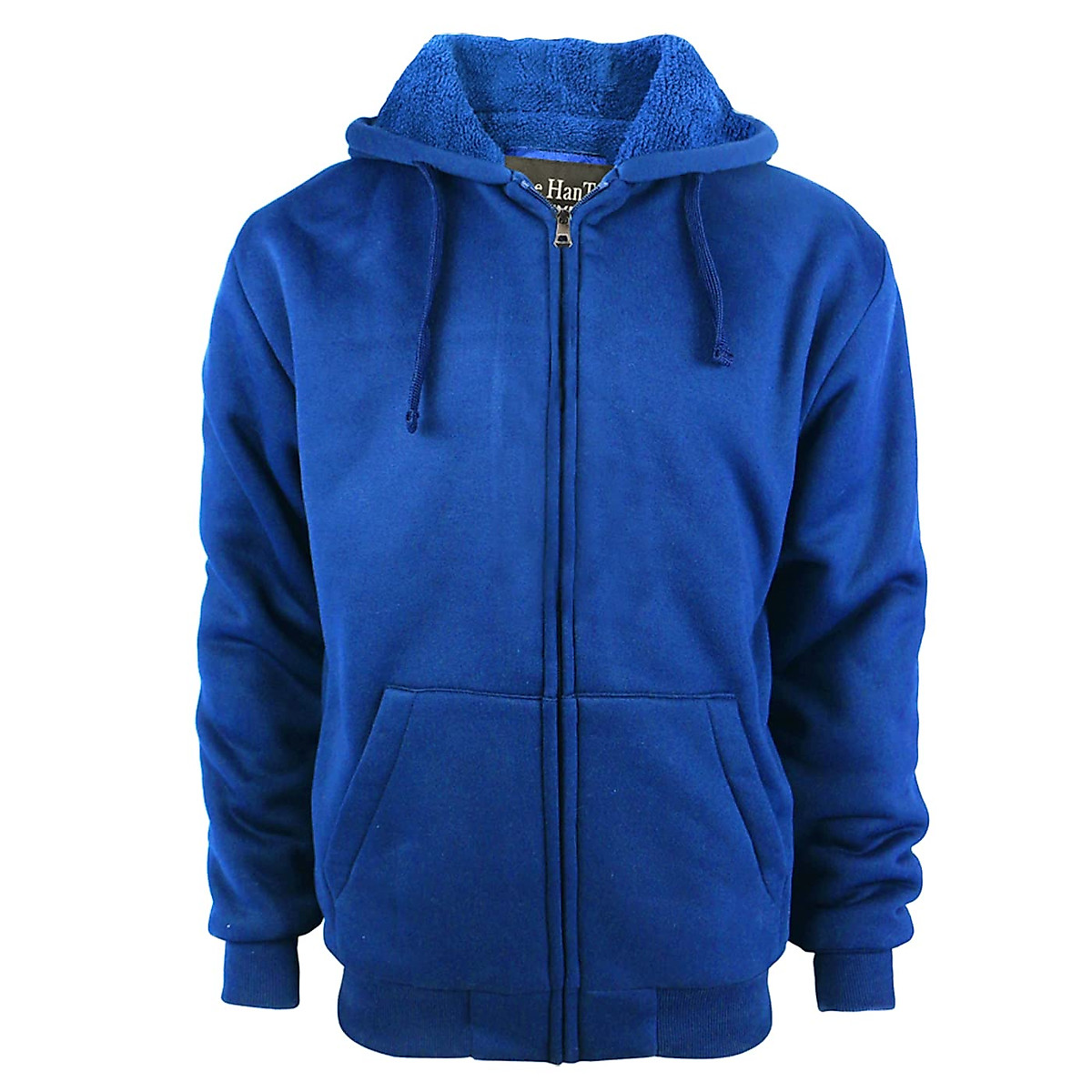Gary Com Hoodies for Men Heavyweight Fleece Sweatshirt - Full Zip Up Thick Sherpa Lined Winter Warm Sweatshirts Work Jackets With Pocket,Royal Blue L
