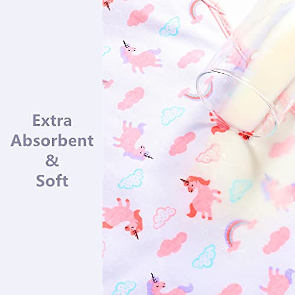 sleepyturtle Ultra-Soft Cotton Burping Clothes - Large, Absorbent, Waterproof Baby Burp Cloths in Cute Unisex Designs 5 Pack (Grey)