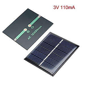 uxcell 5Pcs 3V 110mA Poly Mini Solar Cell Panel Module DIY for Light Toys Charger 60mm x 55mm