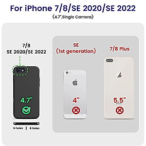 OTOFLY iPhone SE Case,iPhone 8 Case,Ultra Slim Fit Phone Cases Liquid Silicone Cover with Full Body Soft Bumper Protection Anti-Scratch Shockproof Case Compatible with iPhone SE/8/7 4.7 inch (Black)