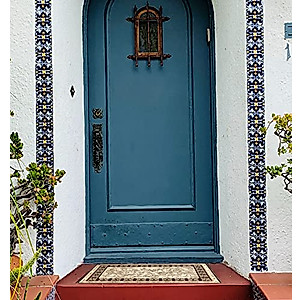 Stair Treads Non-Slip Landing Mat- Skid Resistant Rubber Back Landing Rug - Beautiful Design Landing Mat for Bottom of Stairs - Floormat - Doormat (20" x 30") Mixed Beige Floral