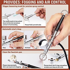 XDOVET Christmas Calendar 2025 Improved Airbrush Set - 24 Parts Portable Airbrush Set with Compressor Paint Gift Ideas - Christmas Blind Box Set with 16 Colors Christmas Calendar