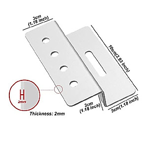 F-ber 4 Sets Z Mounting Aluminum Alloy Solar Panel Roof Mounting Bracket with Stainless Bolt for Carvan Roof Solar System Fitting