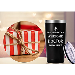 This Is What An Awesome Doctor Looks Like Mug.Doctor,Medical School Graduation Gifts.Appreciation,Birthday,Christmas Gifts for Doctors,MD,Med Tumbler(20oz Black)