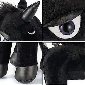 MostaShow Black Unicorn Plush, Weighted Stuffed Animal, Soft Plushie Toys, Gifts for Boys Girls Baby Kids -14 Inch