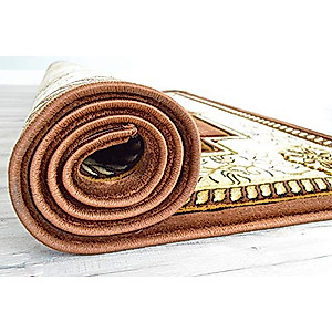 PlanetRugs Glamour Design 206 3D Hand Carved Traditional Rug Oriental Floral 7'9''x10'8'' Brown Chocolate