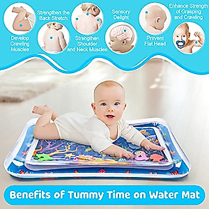 Yeeeasy Tummy Time Water Mat 丨Water Play Mat for Babies Inflatable Tummy Time Water Play Mat for Infants and Toddlers 3 to 12 Months Promote Development Toys Cute Baby Gifts
