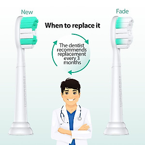 Hesubam Replacement Toothbrush Heads for Philips Sonicare ProtectiveClean 4100 5100 6100 FlexCare Proresults 2 Series C2 C1 G2 W2 W3 G3 HX9023 HX6250, 10pk Electric Brush Heads