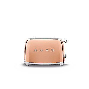 Smeg TSF01RGUS Limited Edition 50's Retro Style Aesthetic 2 Slice Toaster Rose Gold, Copper