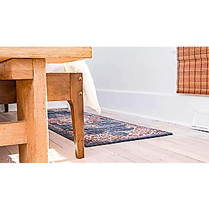 Unique Loom Utopia Collection Traditional Classic Vintage Inspired Area Rug with Warm Hues, 2 ft 7 in x 10 ft, Navy Blue/Burgundy