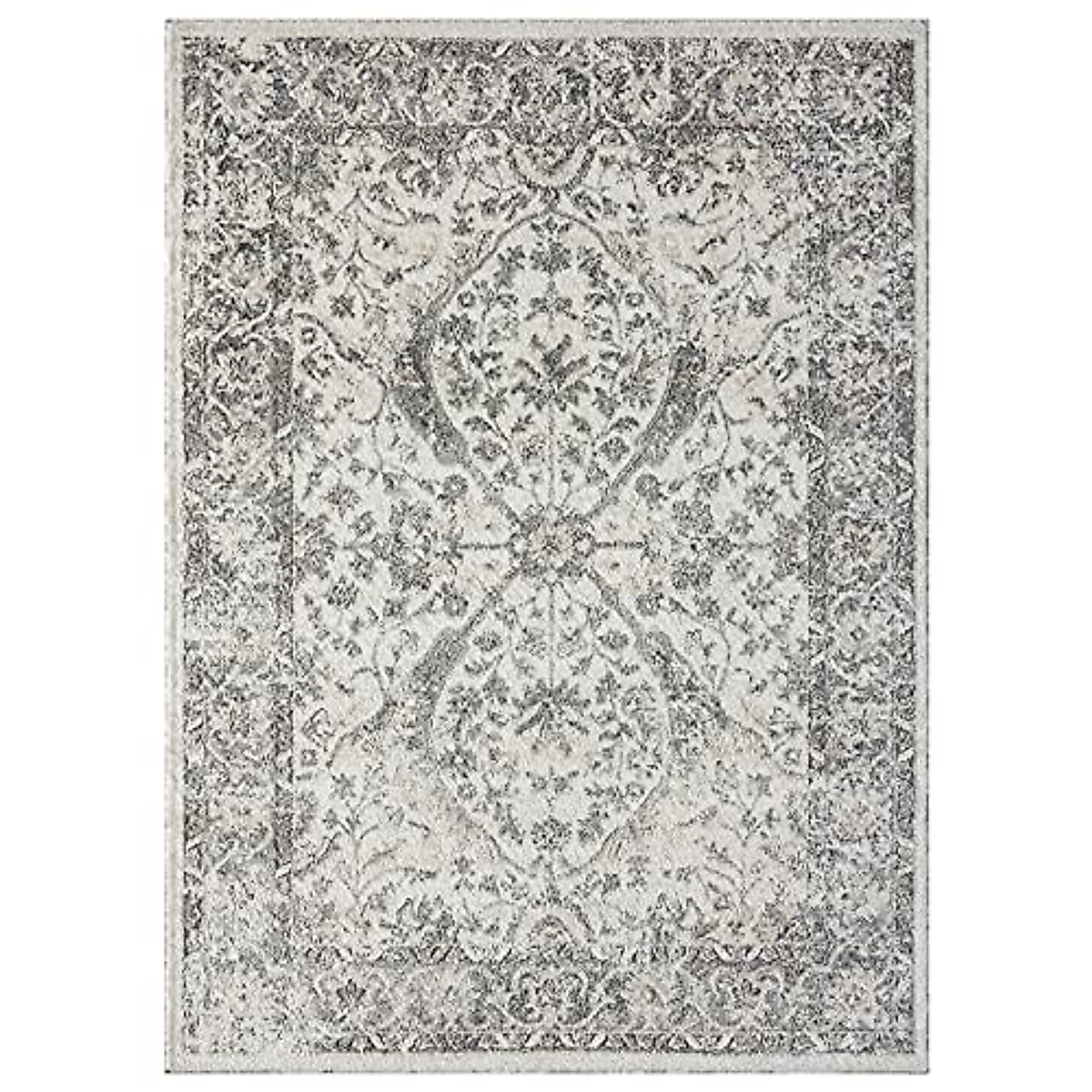 LUXE WEAVERS Euston Collection 8060 Silver 6x9 Modern Oriental Area Rug
