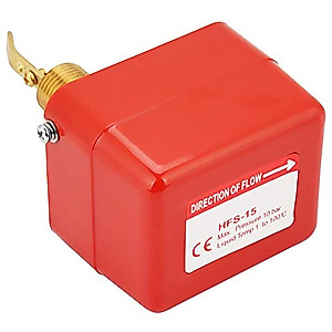 Flow Switch,Boxwizard Flow Switches 1/2 Water/Paddle Flow Switch Thread Connection Spdt Contacts Red(Partial Stainless Steel Type) Water Flow Switch