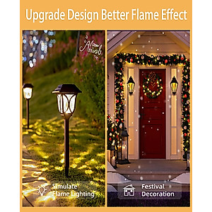 BHCORNER Smaller Size LED Flame Effect Light Bulbs - Halloween Decorations Outdoor Light Bulbs,E26/E27 Base Christmas Flickering Light Bulbs,Halloween Deco Night fire Light Bulb (2 Pack)