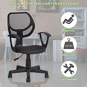 MNHW Adjustable Ergonomic Mesh Swivel Computer Office Desk Task Rolling Chair FilinyDF Gaming Chair Office Chair Desk Chair Computer Chair Home Office Desk Chairs Gamer Chair Office Chairs Rolli