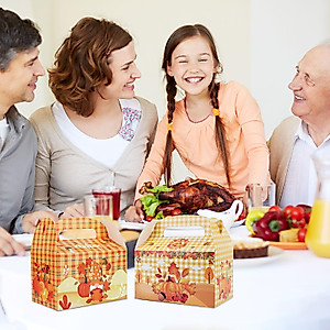 HOWAF 12pcs Fall Party Treat Boxes, Hello Autumn Plaid Gift Boxes with Maple Leaves Pumpkin Gnome Design for Fall Harvest Party Supplies, Autumn Party Candy Boxes, Hello Fall Goodie Boxes