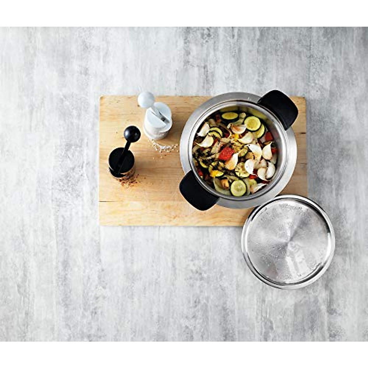 Kuhn Rikon Adjustable Ratchet Grinder with Ceramic Mechanism for Salt, Pepper and Spices, 8.5 x 2.25 inches, White