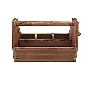 H&F BBQ/Beer Paulownia Wood Wooden Caddy with Bottle Opener, And Handle