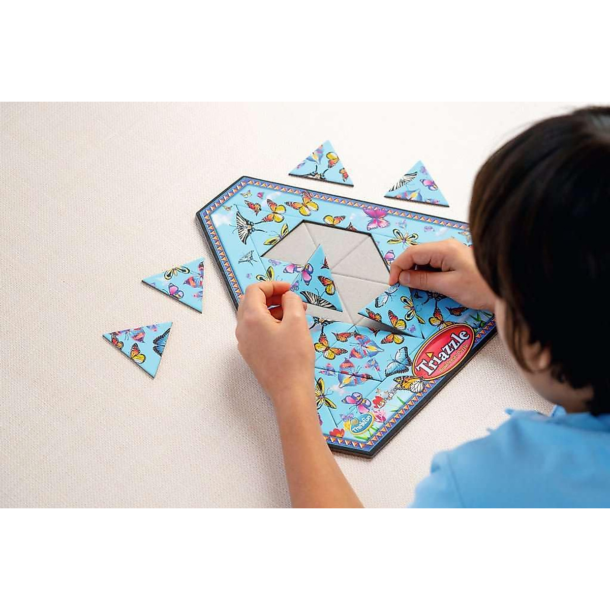 Think Fun Triazzle Picture-Matching Brainteaser - Engaging Brain Puzzle for Kids & Adults | Award-Winning Game | Enhances Memory & Problem-Solving Skills | Butterflies Edition
