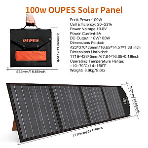 OUPES 600W Portable Power Station, Solar Generator with 100W Solar Panel, 595Wh(186000mAh) LiFePO4 Power Station for Outdoors Home Use RV Camping