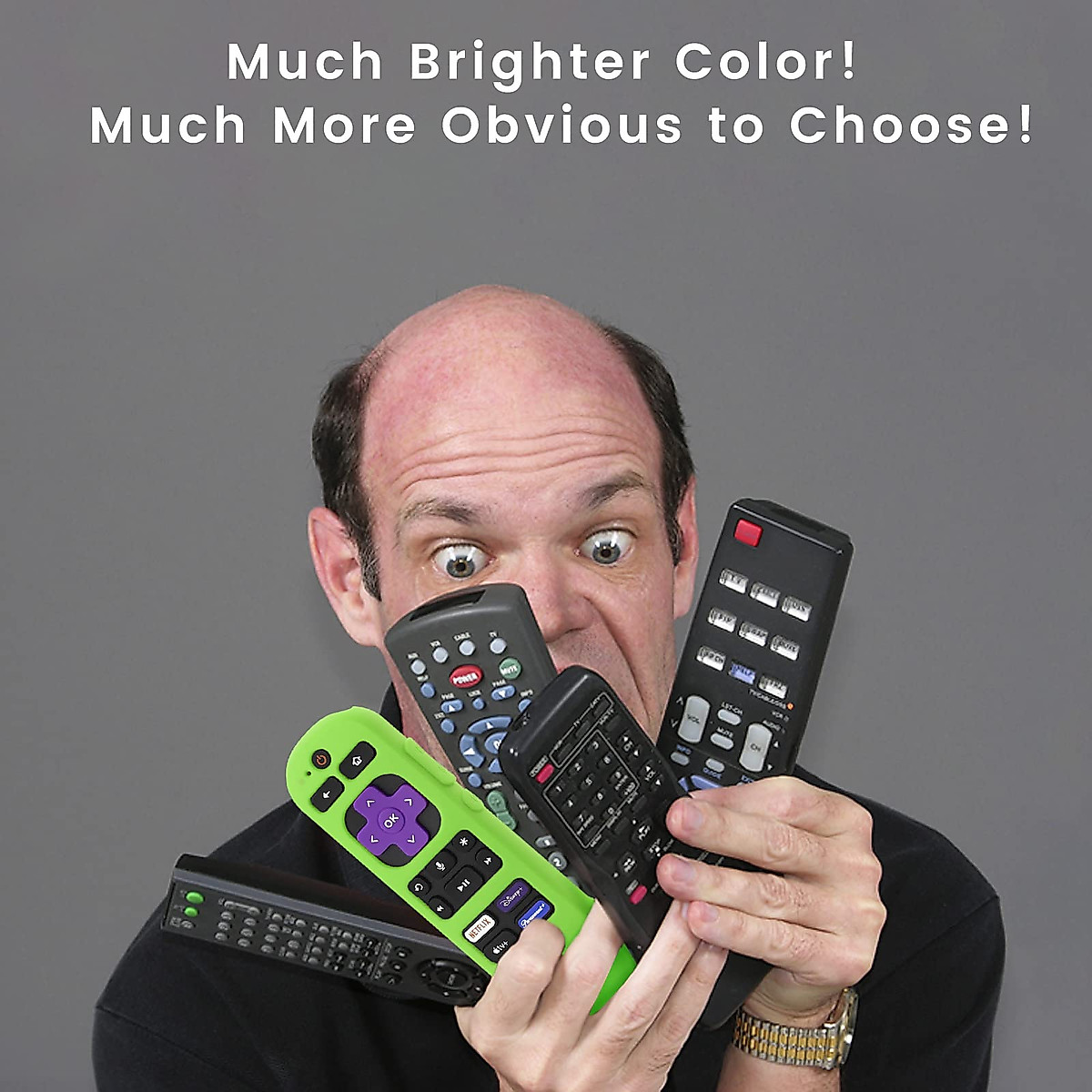 Glow Green Remote Cover Replacement for Roku Voice Remote (Official) Controller RCA1R, RC-GZ1 - Glowing in The Dark - Silicone Case with Lanyard for Roku Players, Audio and TV