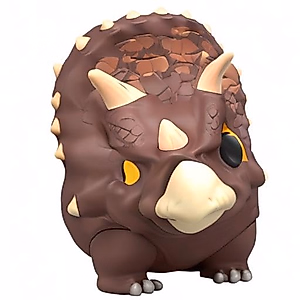 Mattel Jurassic World Bite Club Dinosaur Action Figure & Accessory, Triceratops Chubby-Stylized Toy Collectible