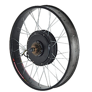 Fat Electric Bike Kit 60V/72V 2000W Electric Fat tire Snow Bike Rear Wheel Hub Motor Kit with Sabvoton sine Wave Controller, TFT UCK1 Color Display,7-Speed flywheel and Torque arm (20inch*4.0 Rear)