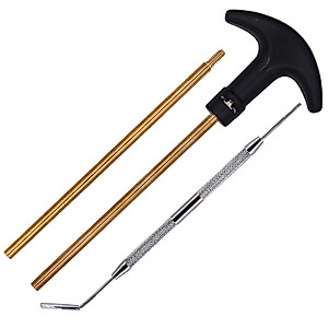 APCHYWELL 18 PCS Handgun Cleaning Kit for.22 .9mm/.357/.38/ .40 .45 Caliber Pistol with Bronze Bore Brush, Brass Jag Adapter, Empty Bottle, Nylon Brushes