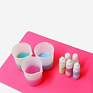 Leceha 2 Pack Silicone Sheet for Crafts, Resin Jewelry Casting Molds Mat, Silicone Mats for Epoxy 11.6" x 8.3", Silicone Placemat Blue and Rose Red