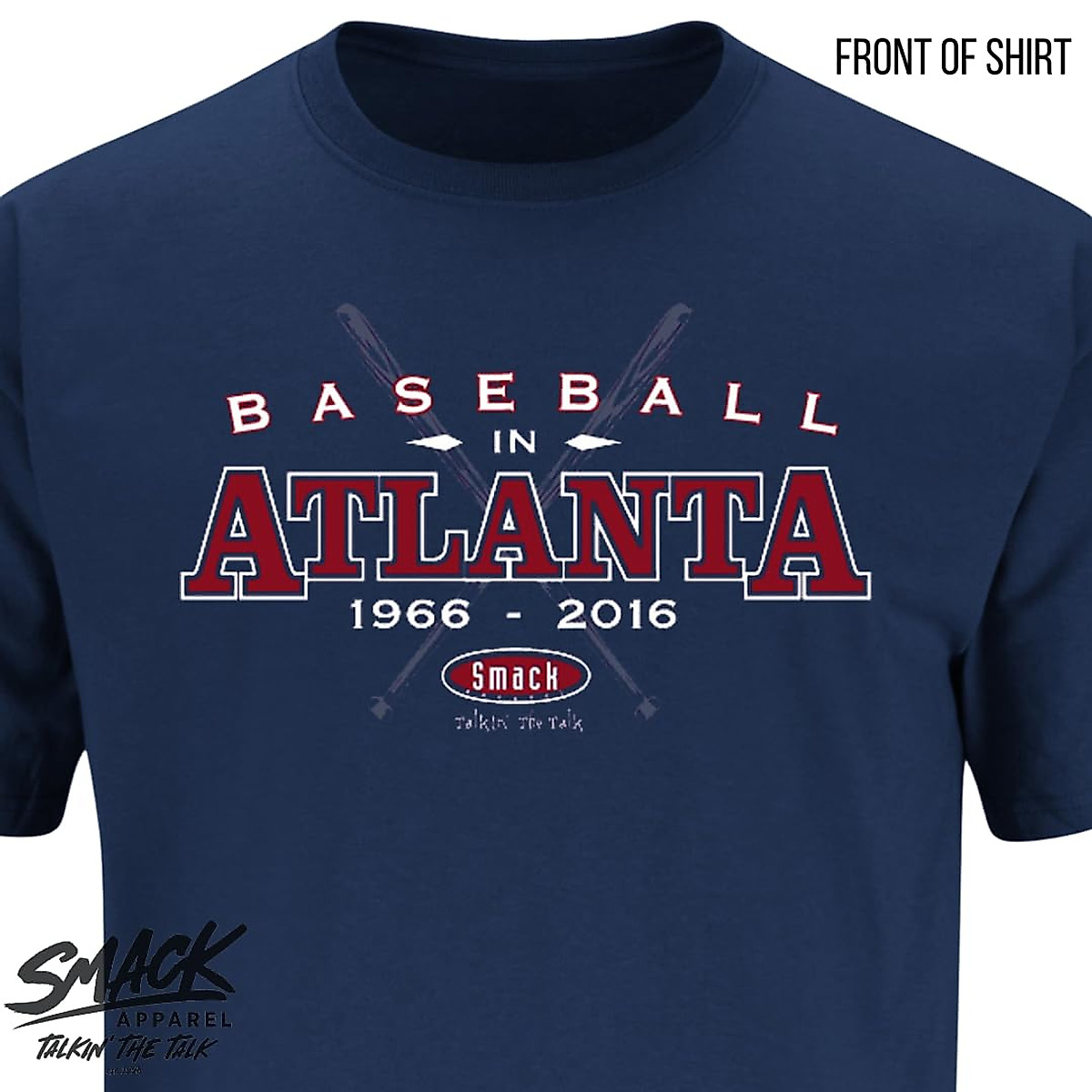 Atlanta Baseball Fans. Baseball in Atlanta Navy T-Shirt (Sm-5X) (Short Sleeve, X-Large)