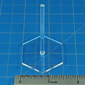 LITKO Acrylic Flight Stands | Hexagon | 3mm Clear Hexagonal Flight Base with Flight Peg (2.5-inch)