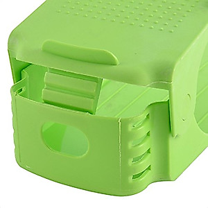 Qtqgoitem Plastic Household Space Saver Adjustable Heel Shoe Holder Organizer Rack Collector Stacker Storage Green (Model: 179 08c 4df 72d 649)