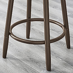 DYH Bar Stools with Back Set of 2, Swivel Kitchen Counter Stools, Industrial Round Barstool Chocolate Brown Bar Chairs, 24 or 29 Inch