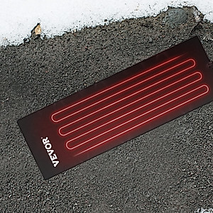 VEVOR 30 0in, 10in x 30in 120V Walkway, PVC Heated Ice Power Cord, Ideal Winter Outdoor Slip-Proof Snow Mat, 2'' per Hour Melting Speed, Black
