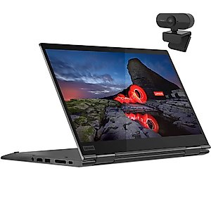 Lenovo ThinkPad X1 Yoga Gen 5 14" FHD 2-in-1 Touchscreen Business Laptop, Intel Quad-Core i5 10210U, 16GB RAM, 512GB PCIe SSD, WiFi 6, Fingerprint Reader, Backlit KB, Windows 10 Pro, External Webcam