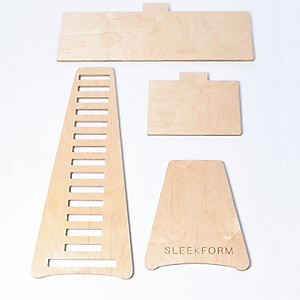 Sleekform Standing Desk Converter - Adjustable Height Sit Stand Workstation for Office and Home, Table Top Wood Portable