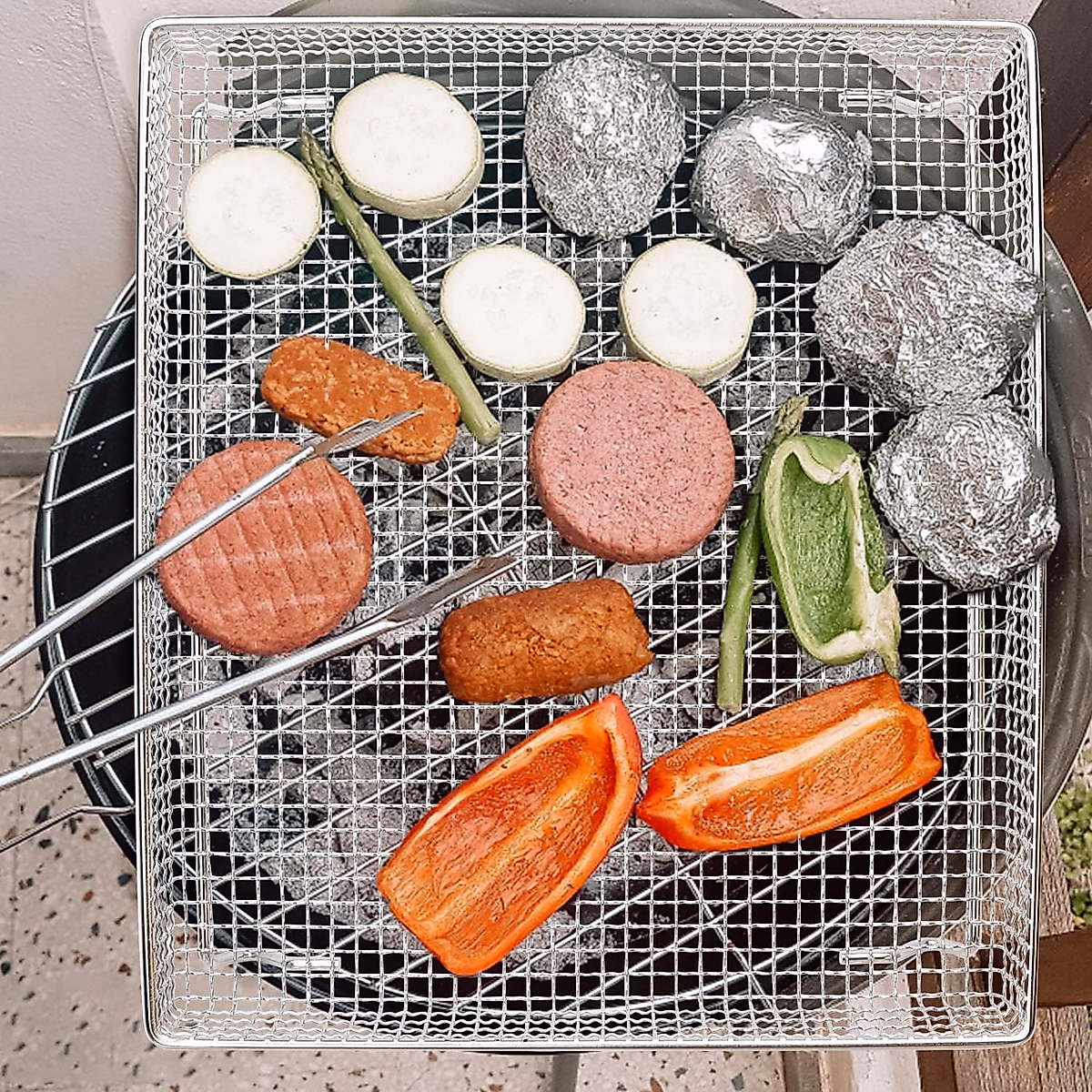 Air Fryer Basket for Oven, 304 Food-Grade Stainless Steel Wire Rack, Cost-Effective and 13.5 * 11.2in Large Size Oven Accessories, Cooking and Baking for Convection Toaster Oven