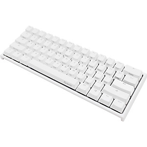 Ducky One 2 Mini Pure White - RGB LED 60% Double Shot PBT Mechanical Keyboard (Kailh Speed Pro Burgundy)