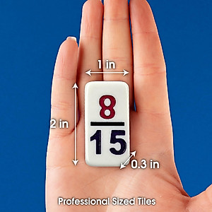 CHH 15 Professional Double Domino with Color Numbers – 136 Pieces Domino Set for All Ages