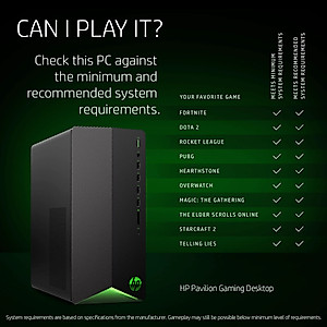 HP Pavilion Gaming Desktop PC AMD Ryzen 5 5600G Processor, AMD Radeon RX5500, 8GB RAM, 256GB PCIe NVMe M.2 SSD, with Mouse and Keyboard Windows 10 Home (TG01-2003w)