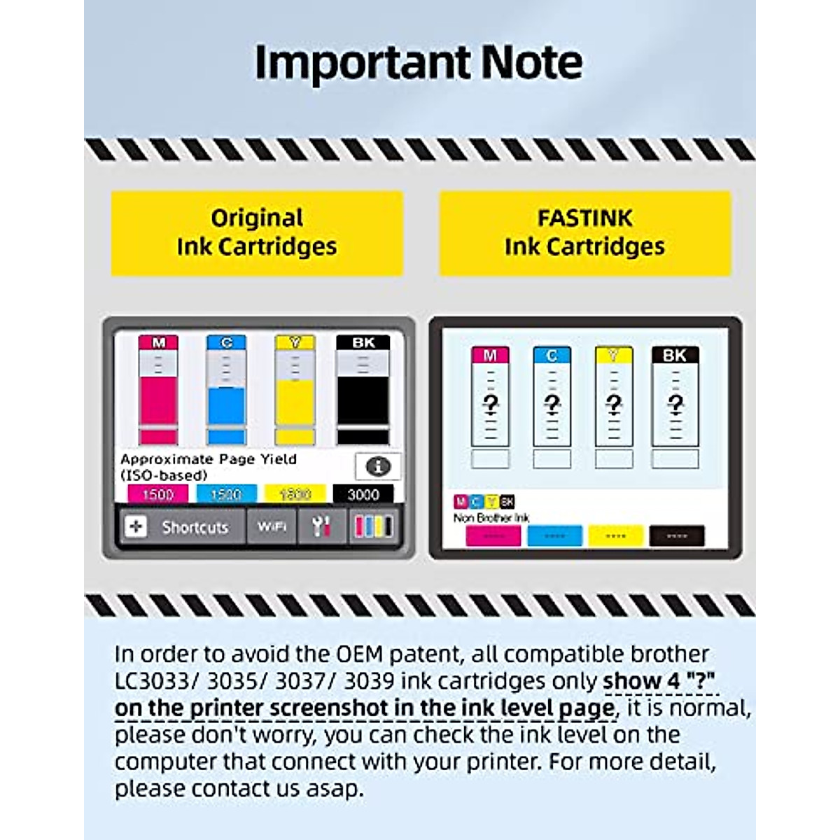 LC3037 BK/C/M/Y Ink Cartridges,High Yield,4 Pack,Replacement for Brother LC3037 XXL, Work with Brother MFC-J5945DW MFC-J6945DW MFC-J5845DWXL MFC-J6545DWXL Printer,LC3037BK, LC3039BK, LC3039