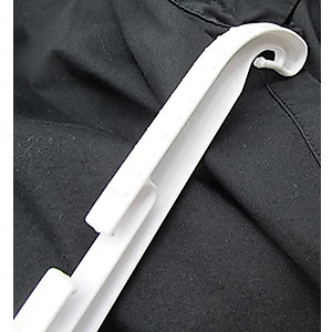 NAHANCO 18800 Floor Ready Plastic Shirt/Dress Hanger with Chrome Swivel Hook and Coordinate Hook, Heavy Weight, 17", White (Pack of 100)