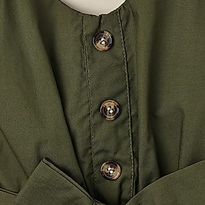 ODIMAME Girl Clothes Size 7-8 Girl Romper Summer Short Jumpsuit V-neck Adjustable Spaghetti Straps Side Pockets Outfits Green 7-8 Years Old