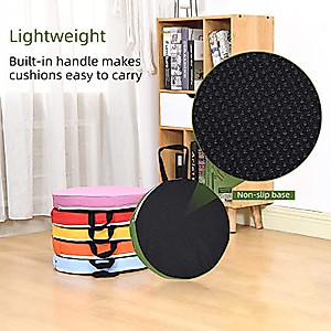 Round Floor Cushion Cover With Handle, Floor Cushions Replacement Cover for Kids, Floor Cushions Cove for Classroom, for Flexible Seating for Home, Daycare, Preschool, Classroom and Meditation, Round