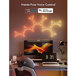 Govee Glide Y Lights, RGBIC LED Gaming Lights for Wall, Smart Wi-Fi Game Lights with Music Sync, DIY and Timer Feature, Gaming Room Lights, LED Lights for Gaming Setup, Wall Lights 7 Pack