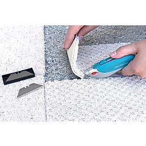 Utility Knife Blades Ten Pack - Box Cutter Blades Refills - 10 Heavy Duty SK5 High Carbon Steel Utility Razor Blade Replacement in Convenient Storage Box - Standard Size - Fits Most Cutters & Knives