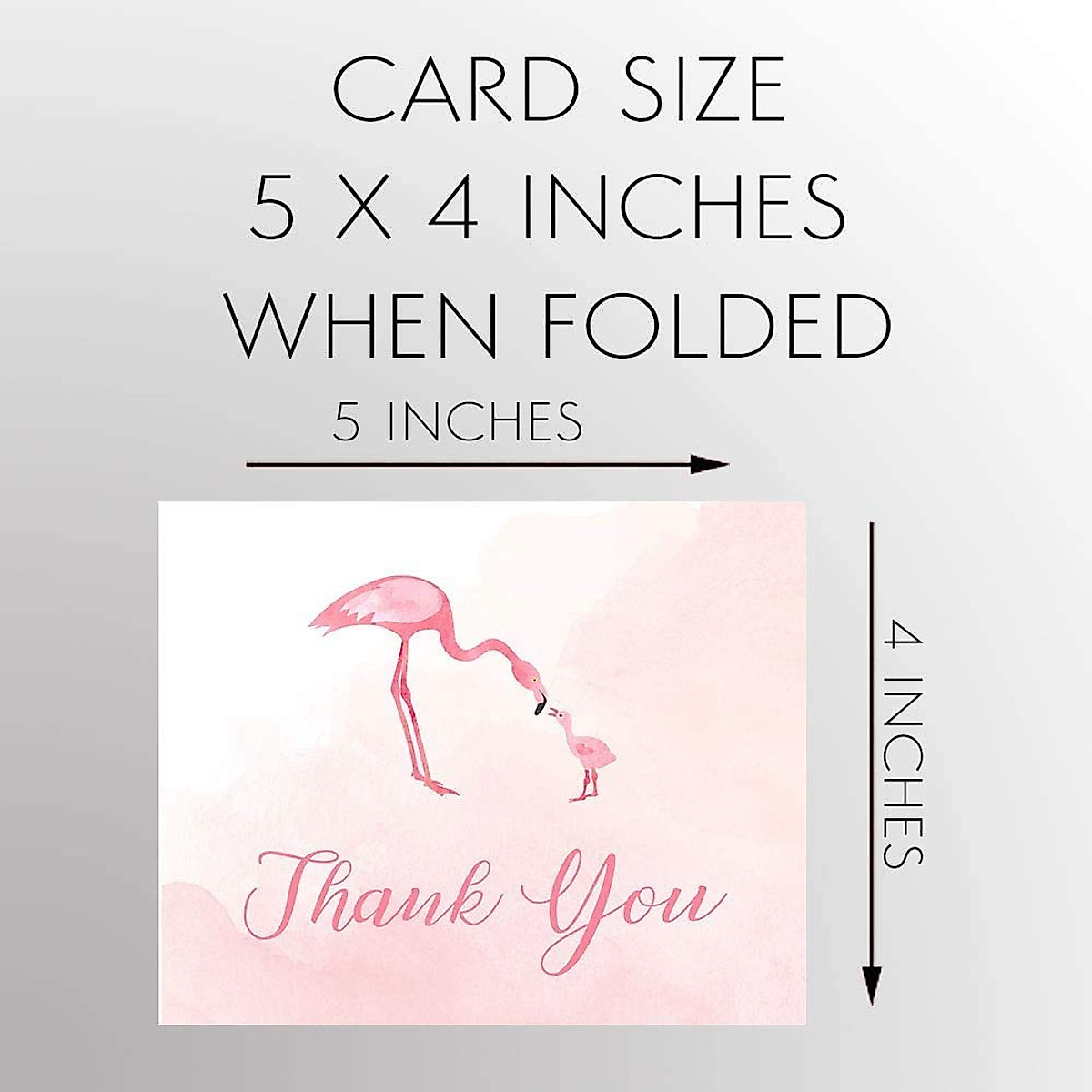 The Invite Lady Flamingo Thank You Cards Baby Shower Folding Thank You Notes Bridal Shower Birthday Party Pink Girls It's A Girl Mommy and Me Flamingo Watercolor Thanks Sprinkle (24 count)